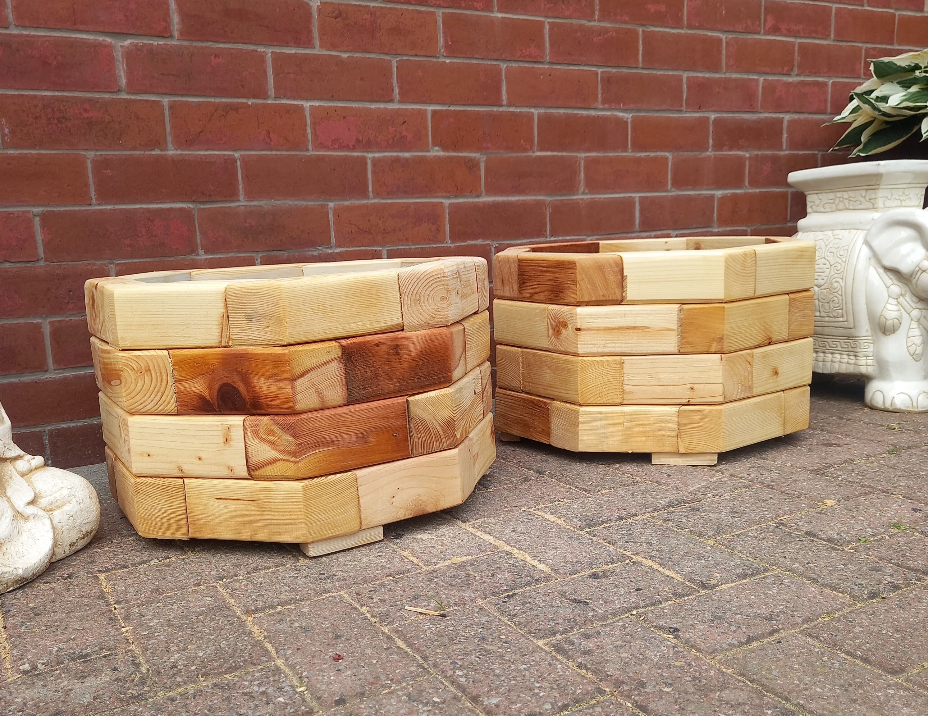 BEEFY Handmade Large Wooden Octagonal Planter - Etsy UK