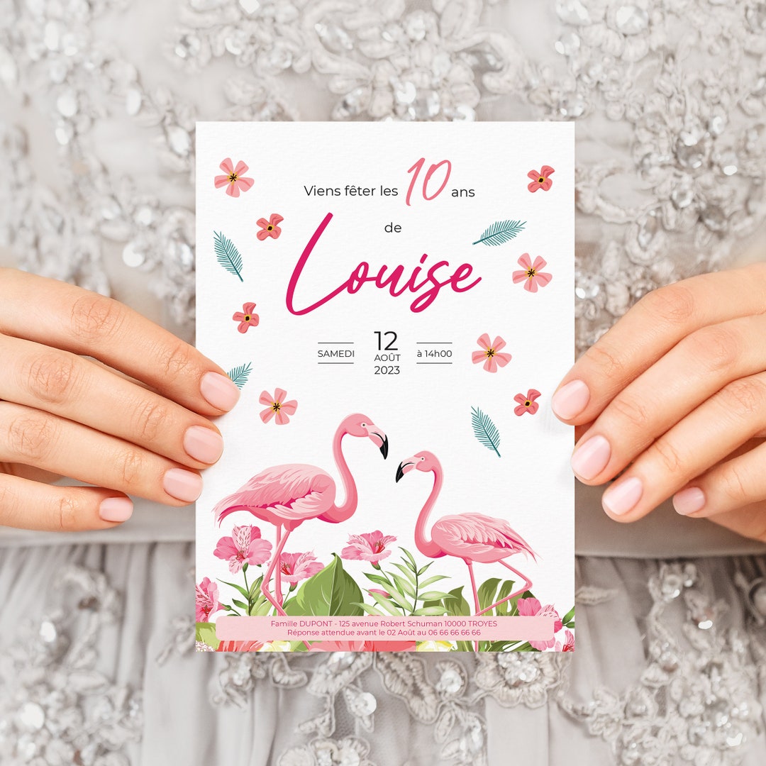 Pink Flamingo Birthday Card - Etsy