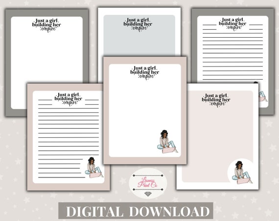Printable Stationery Set Instant Download Notepad Paper Pack - Etsy