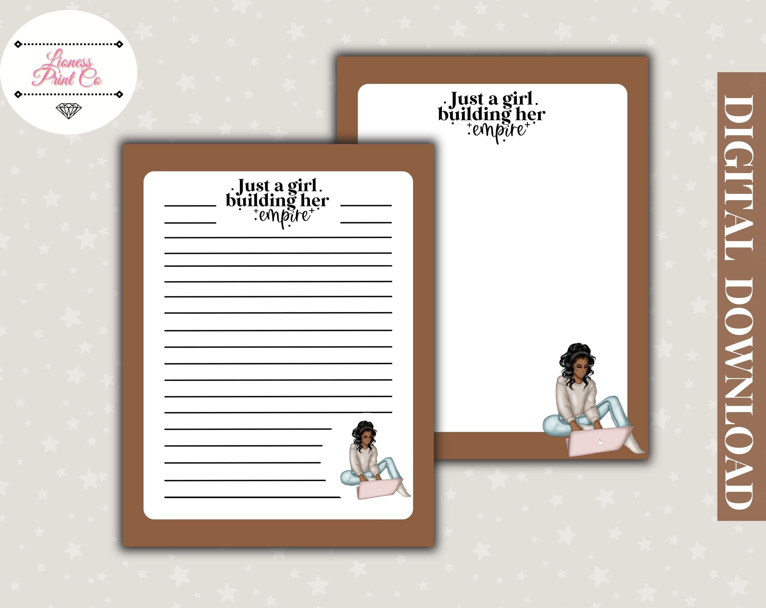 Printable Stationery Set, Instant Download Notepad Paper Pack ...