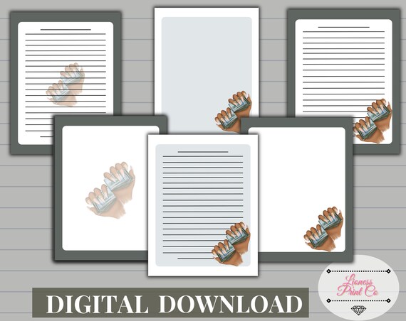 Printable Stationery Set Instant Download Notepad Paper Pack - Etsy