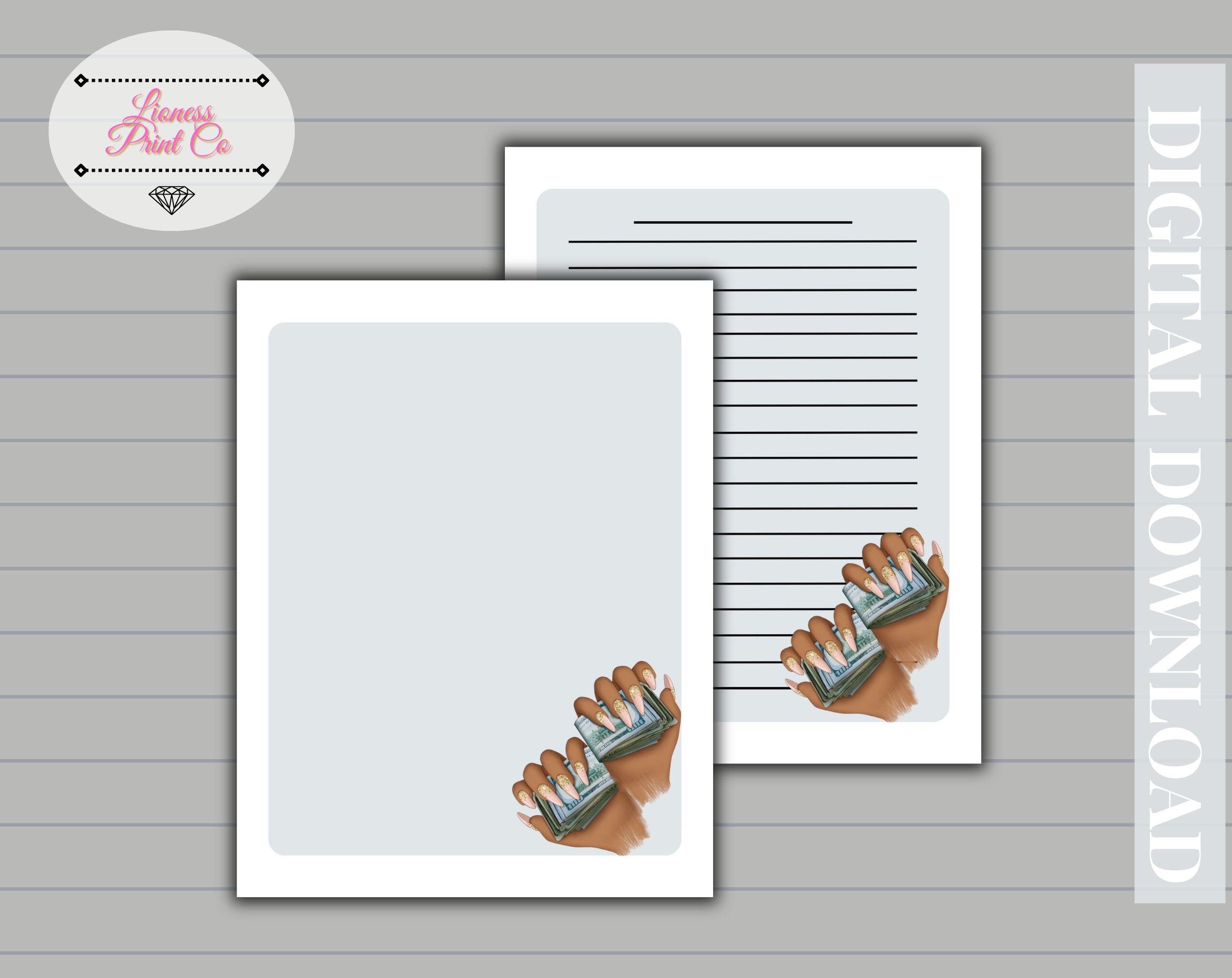 Printable Stationery Set, Instant Download Notepad Paper Pack ...