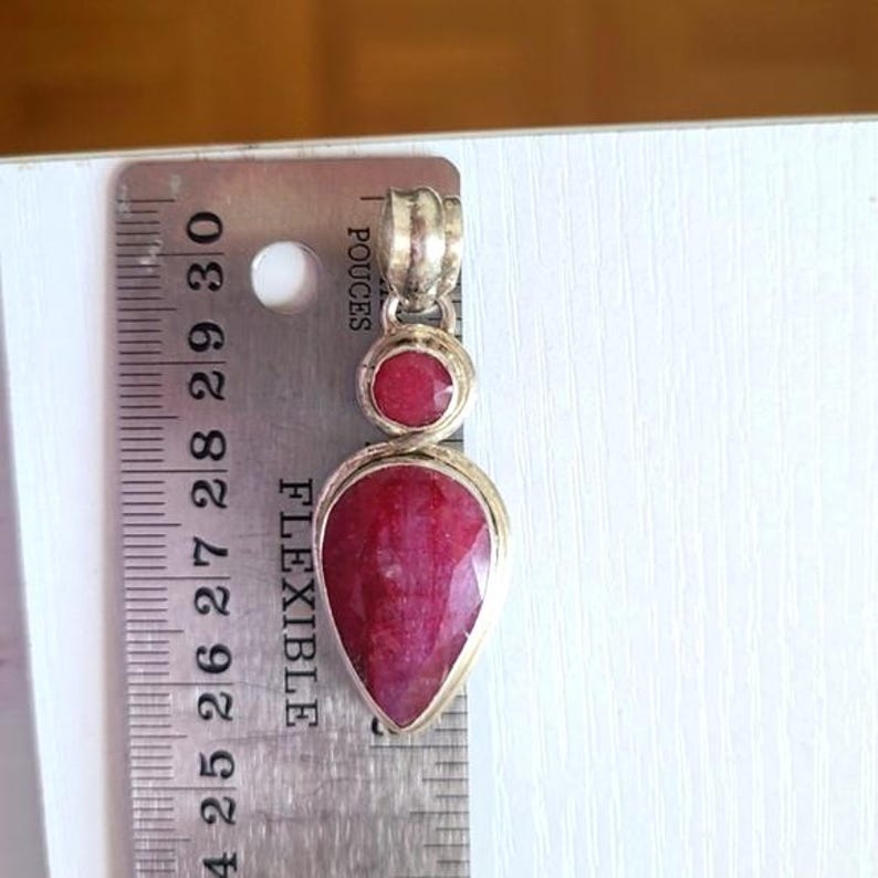 Vintage Core Antique Large Chunky Sterling Silver Pink Natural Ruby ...