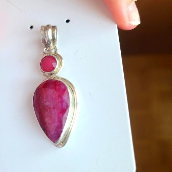 Vintage Core Antique Large Chunky Sterling Silver Pink Natural Ruby ...
