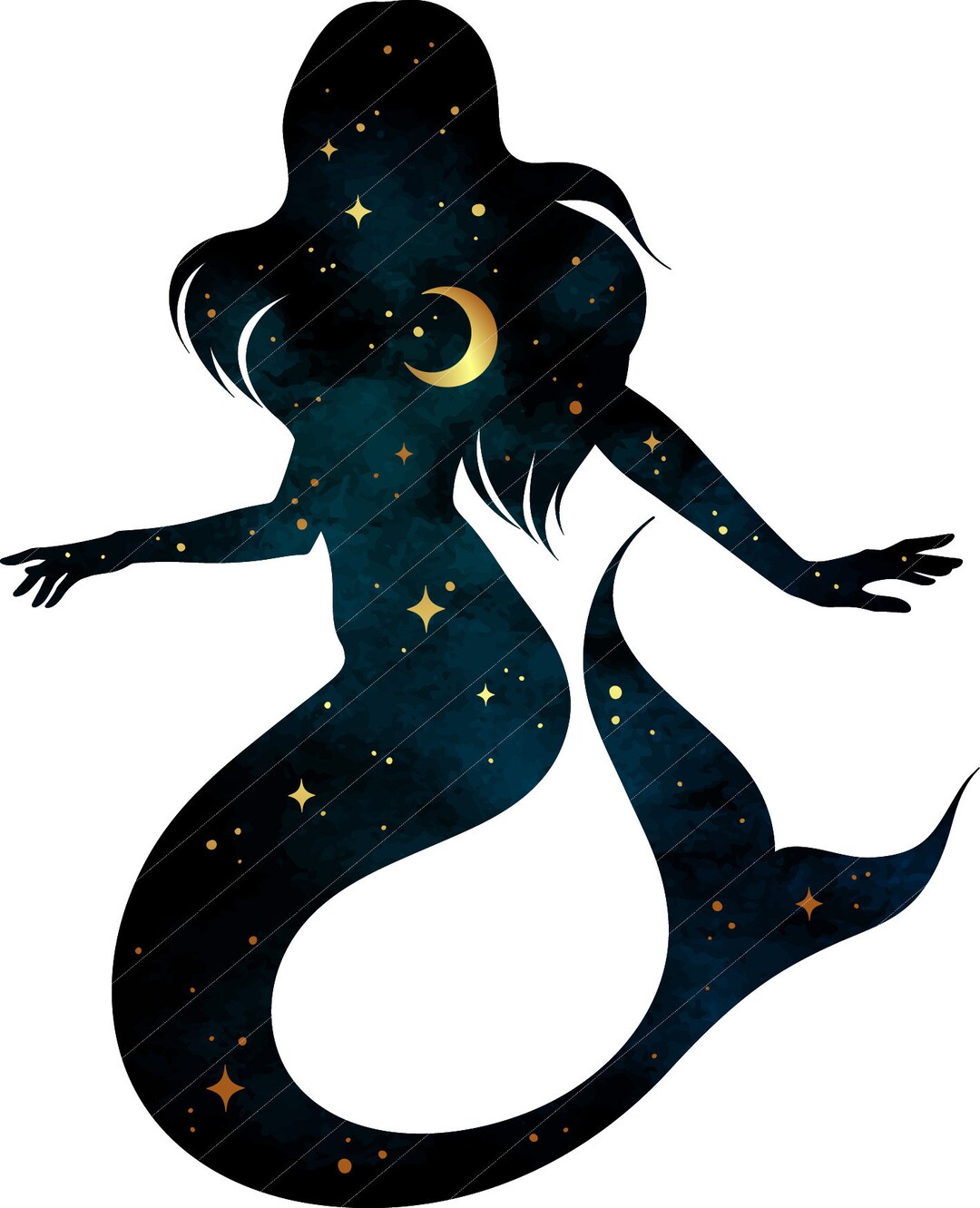 Mermaid Bundle Svg Moon and Stars Mermaid Svg Bundle, Mermaids Svg ...