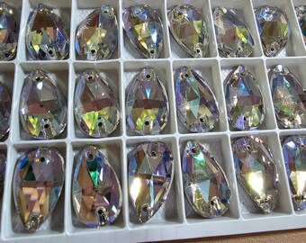 Emerald AB W/ Purple Reflects K9 AAAA Quality Crystal/teardrop/flatback ...