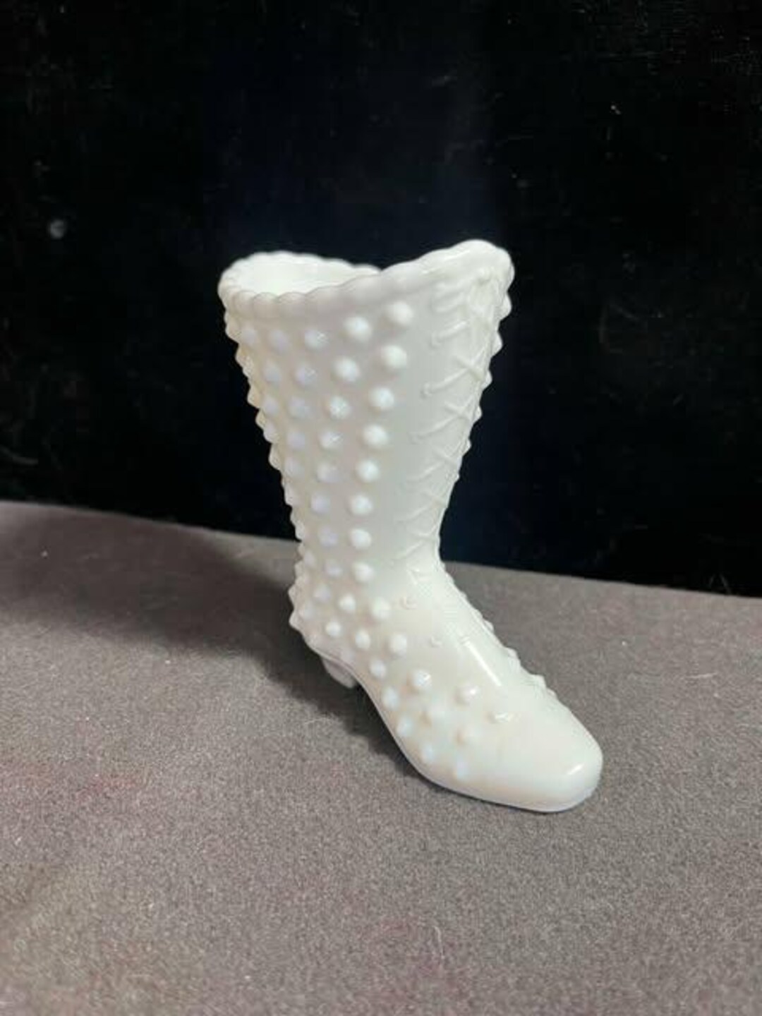 Vintage Fenton Milk Glass Hobnail Boot - Etsy