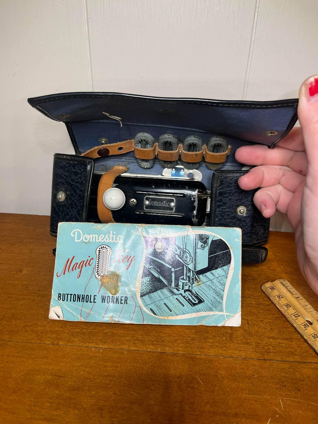 Vintage Domestic Button Holer Worker Magic Key Sewing Machine Attach ...