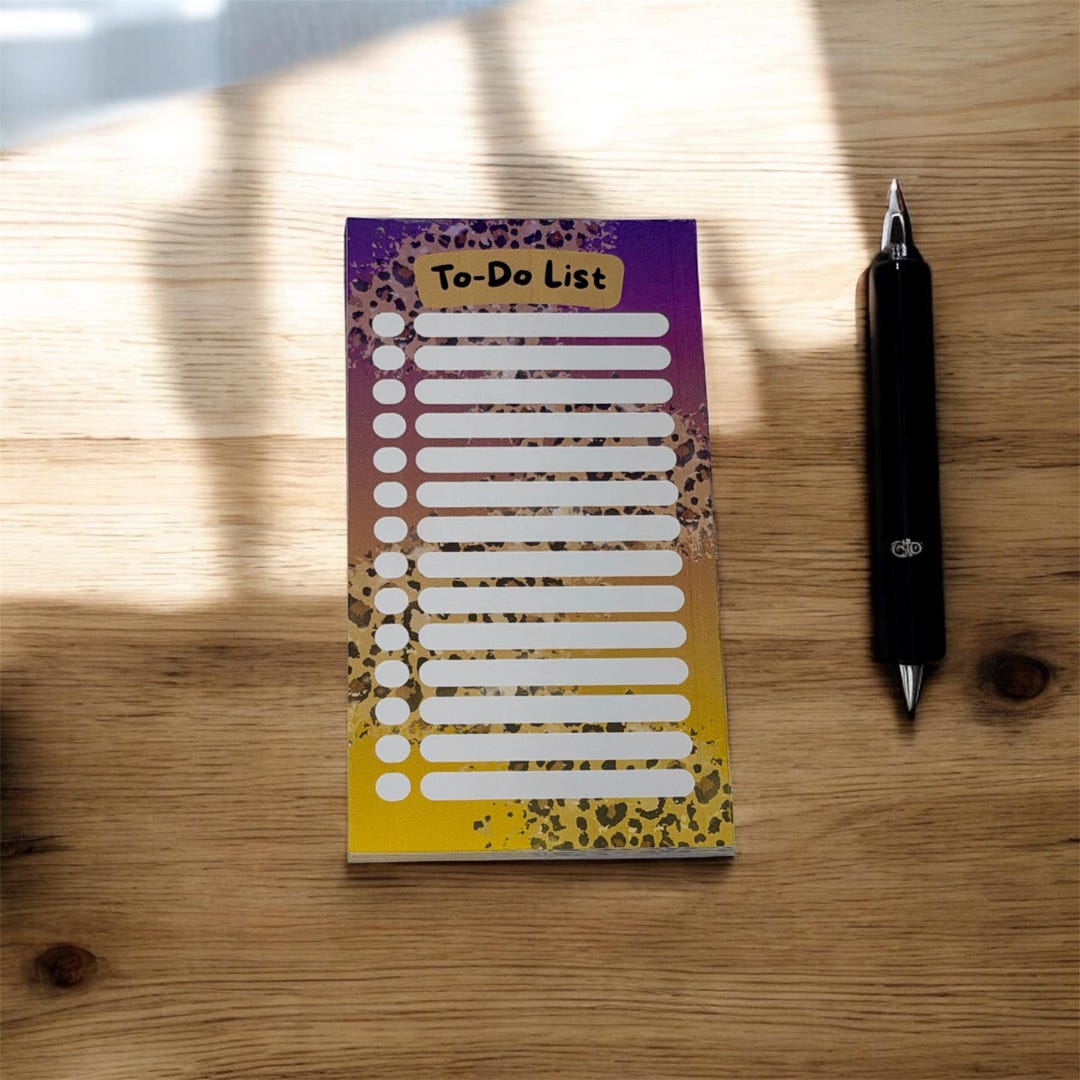 TO DO Mini Notepad Purple Leopard - Etsy