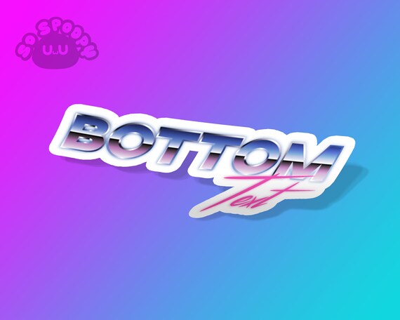 Bottom Text Vaporwave 3 Sticker - Etsy