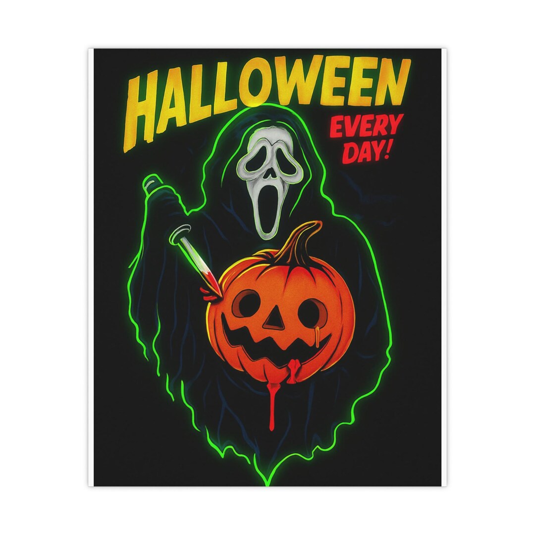 Halloween Ghost Face Poster: Spooky Matte Finish Wall Art - Etsy