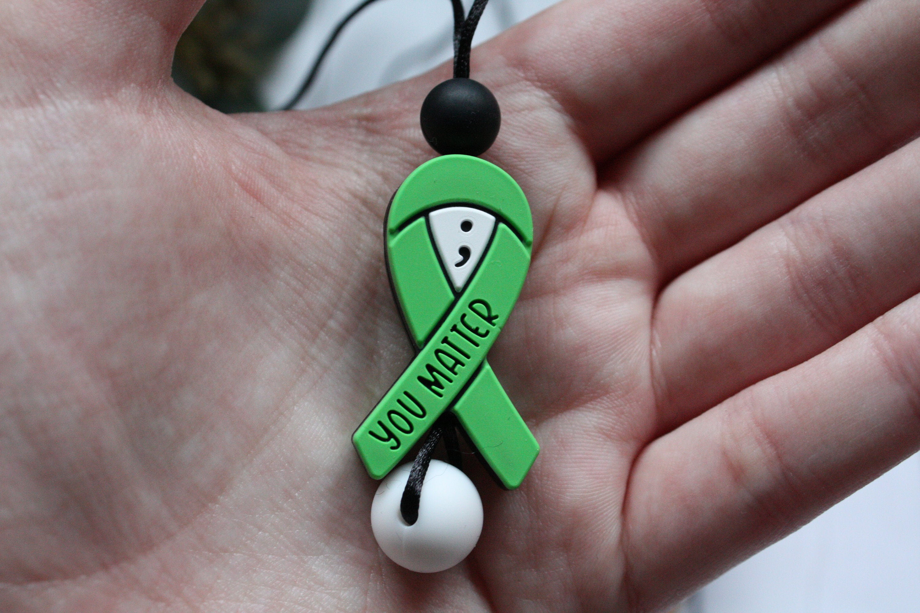 Mental Health Ribbon Fidget Necklace Stim Necklace Sensory Necklace - Etsy