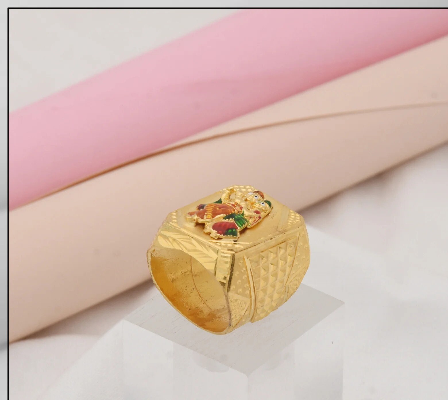 Handmade Radha Krishna 1 Gram Gold Plated Extraordinary Design Ring for ...