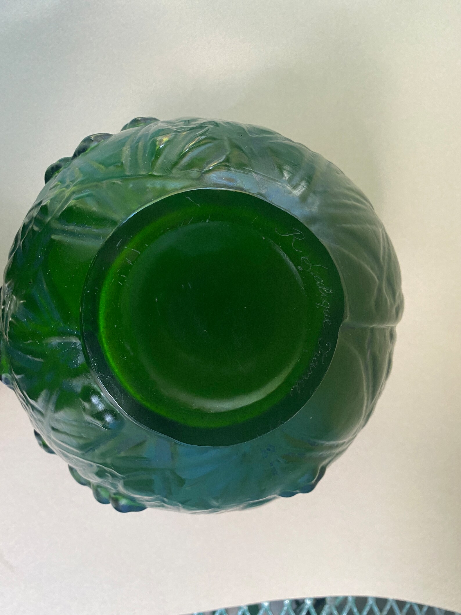 Rene Lalique Signed Art Deco Green Glass Vase druide - Etsy