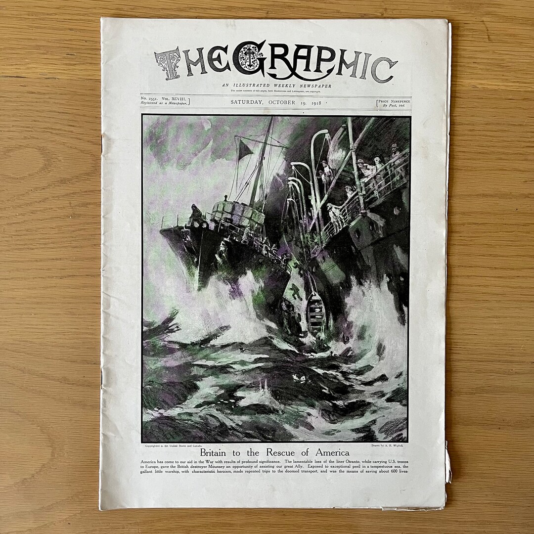 British Rare Antique Newspaper the Graphic First World War Period War ...