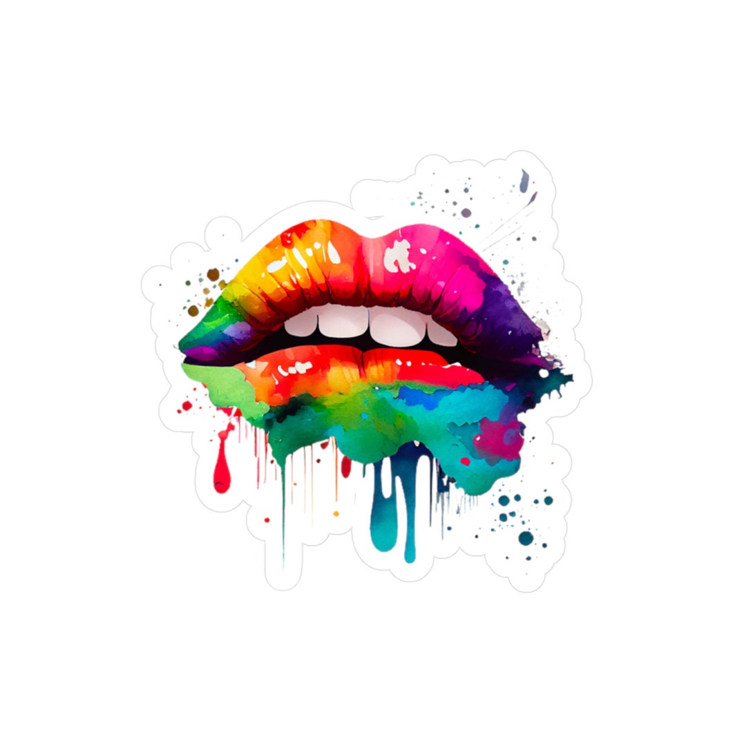 Rainbow Lips Kiss-cut Vinyl Decals - Etsy