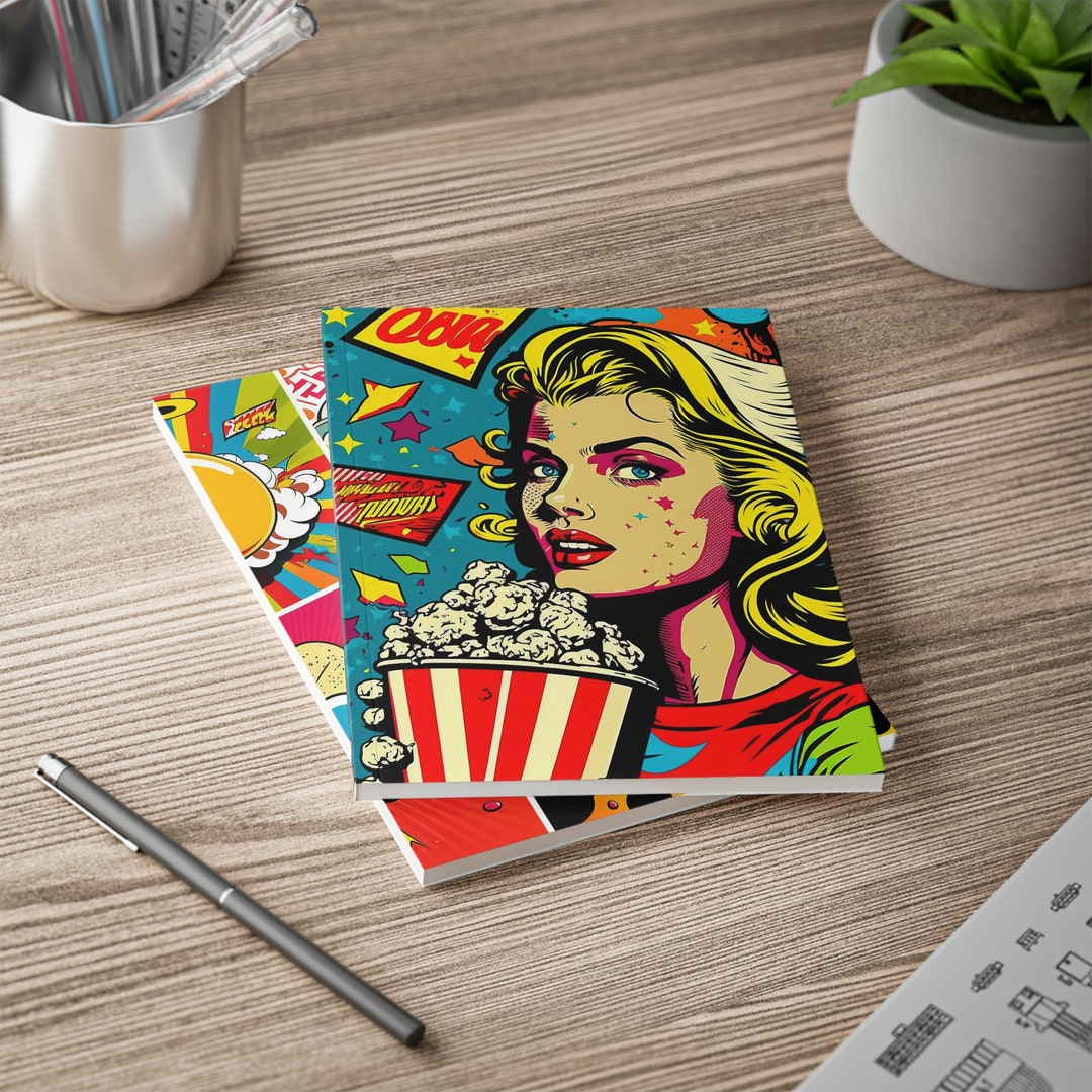 Popcorn Pop Art, Comic Book, Softcover Notebook, A5, Journal - Etsy
