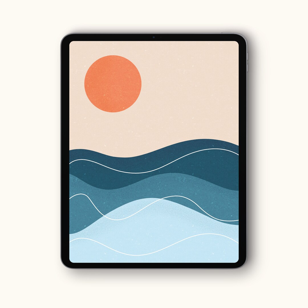 Aesthetic iPad Wallpaper Neutral Tablet Background Ocean Digital ...