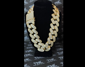 Gold plated mens chain iced out miami cuban link store