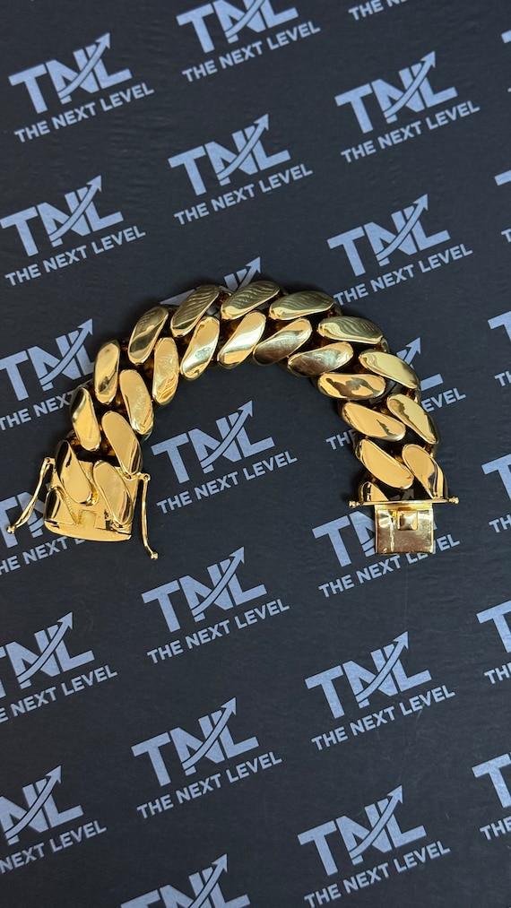 Half Kilo Cuban Bracelet big Bracelet heavy gold huge Jewelry cuban Link Bracelet premium Brass 14k Gold 30mm Welded Etsy