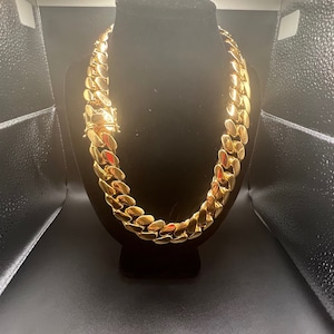 Cuban Link Chain 22mm-22 24gold Plated 18k Gold 500 Grams Heavy Solid ...