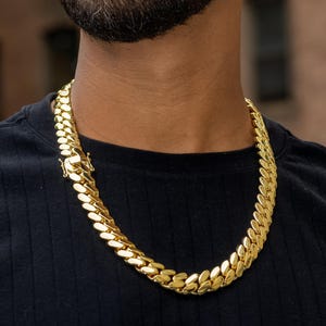 18mm Cuban Link Chain -14k Gold Cuban Chain -unisex -hip Hop -cubana ...