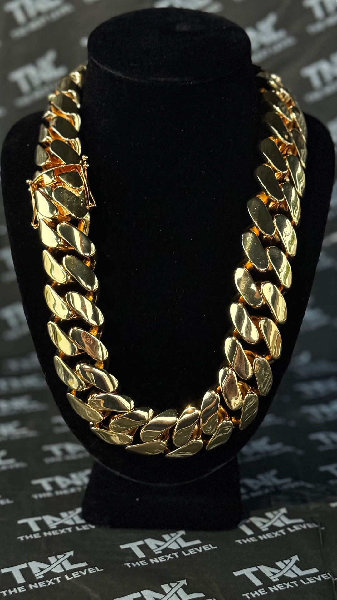 Men's Gold Plated Cuban Link Chain, 18K Gold Miami Cuban Chain for Men ...