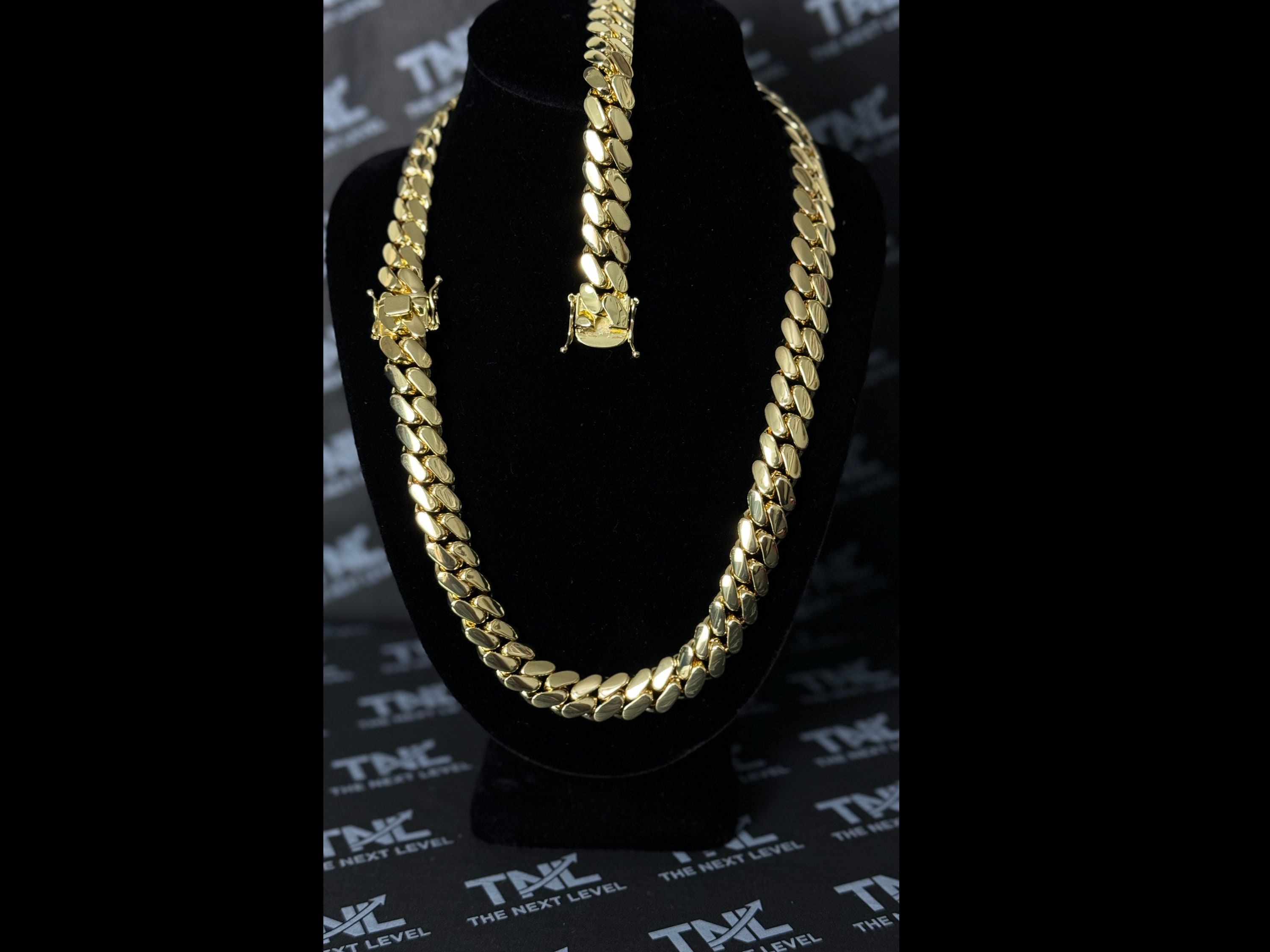 Real cuban link chain and bracelet set store