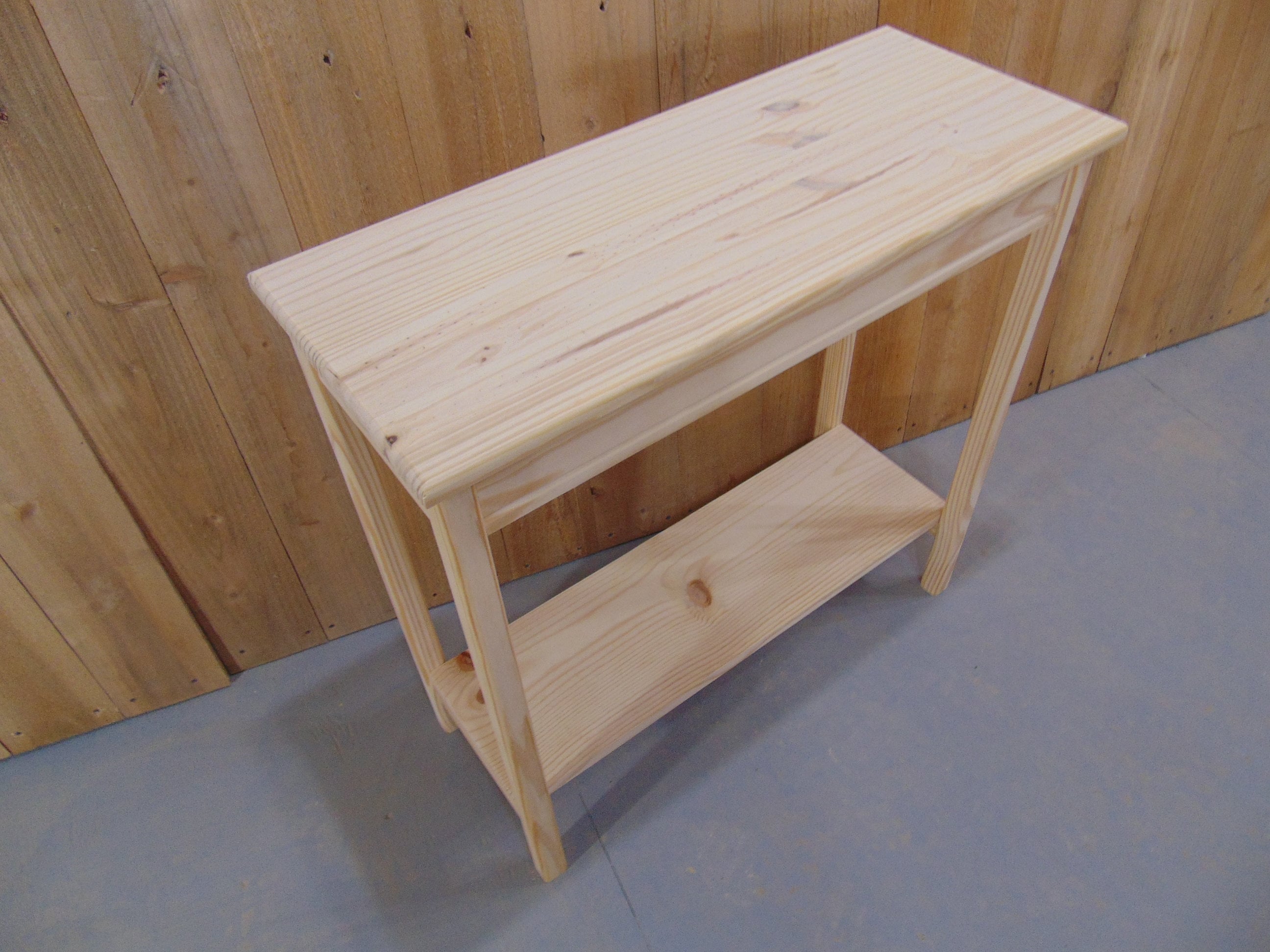 Narrow Console Table: Unfinished Hall Table With Shelf - Etsy
