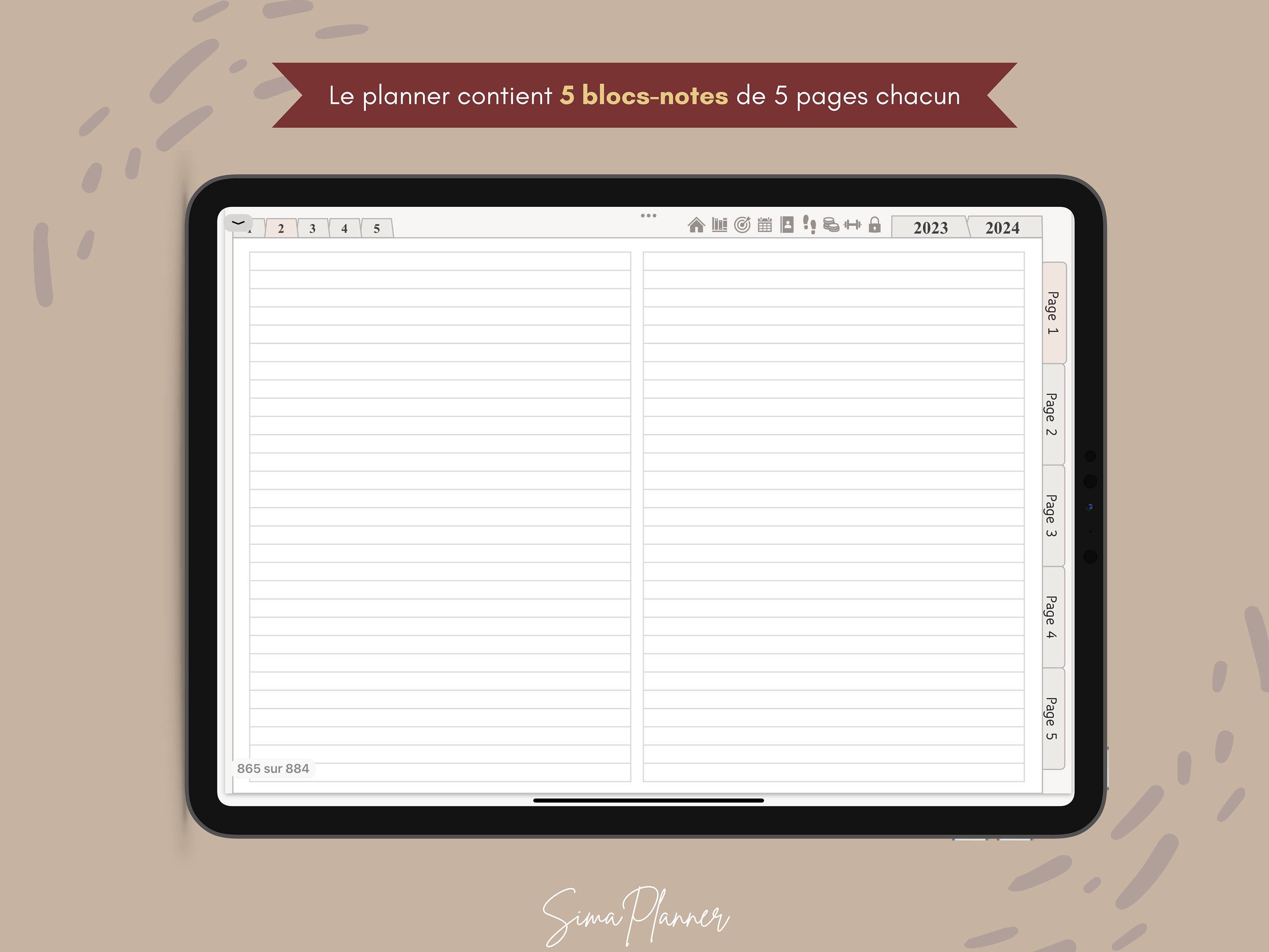Digital Agenda Dated 2023-2024 in French Neutral Edition Planner iPad ...