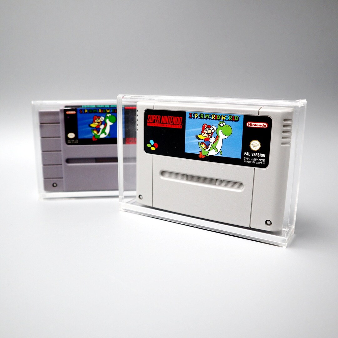 SNES Acrylic Box for Super Nintendo Cartridge Module Games PAL & NTSC ...