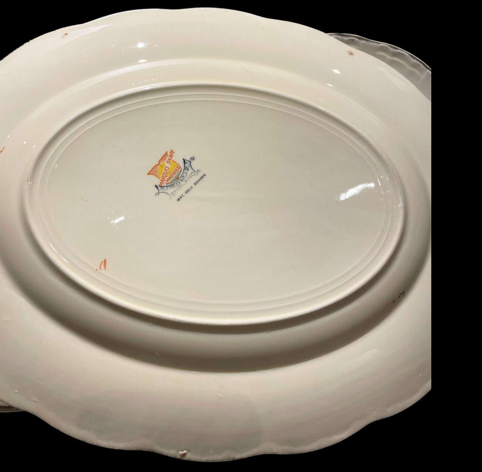 Vintage Alfred Meakin Marigold Paisley Bone China Serving Platter 12-1/ ...