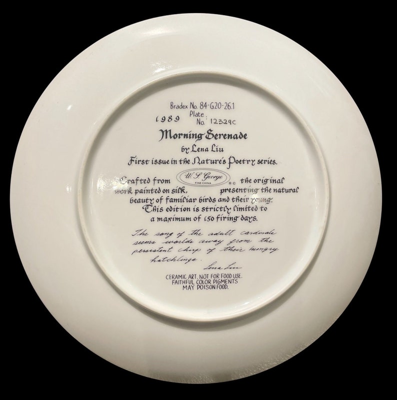 Vintage Lena Liu Collector Plate "morning Serenade" , First Issue in ...