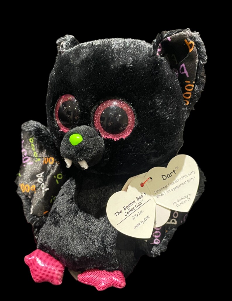 TY Beanie Boo Dart Bat: 6-inch Collectible Plush With Pink Sparkly Eyes ...