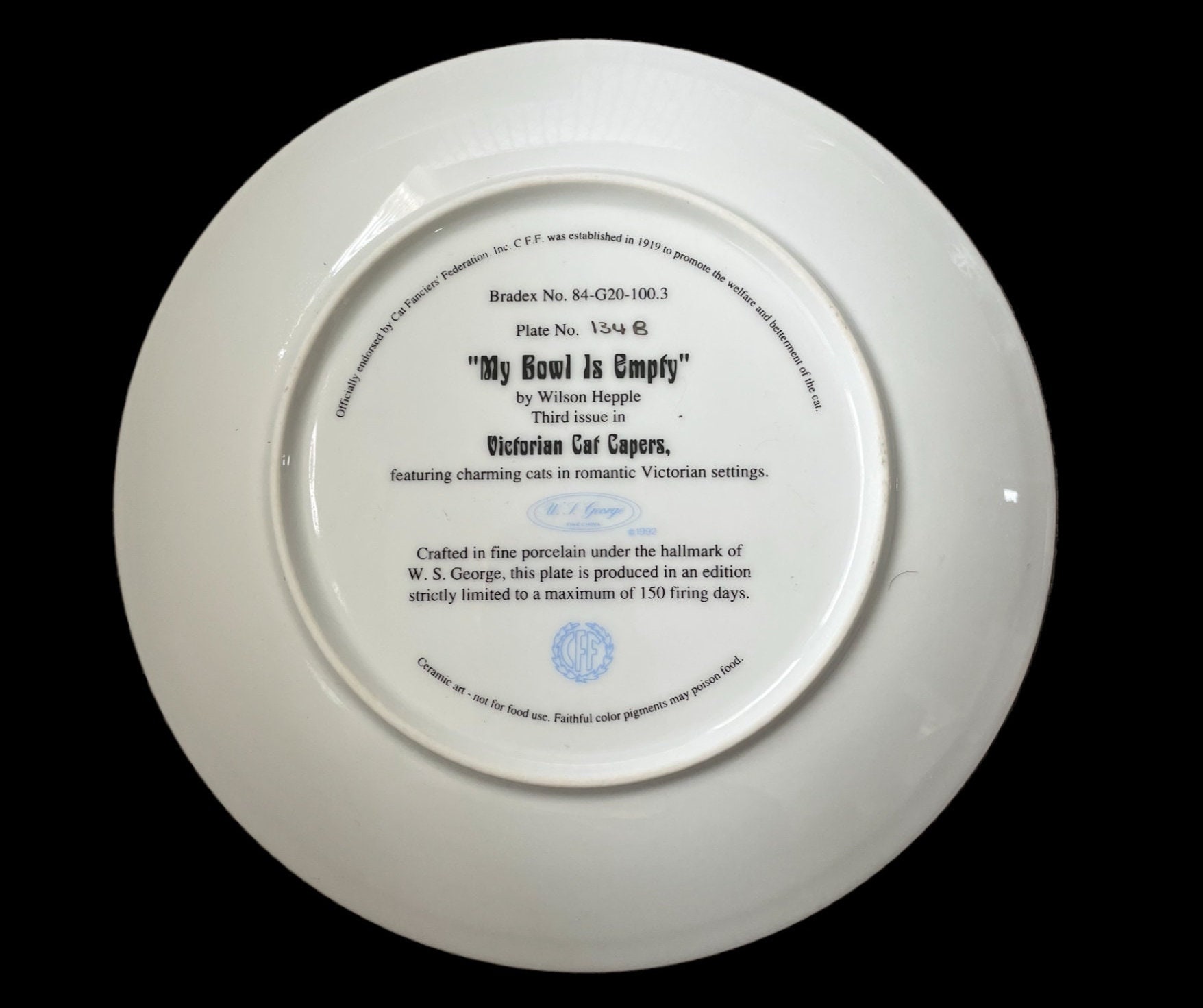 Vintage Collector Plate "my Bowl is Empty" by Wilson Hepple - Etsy