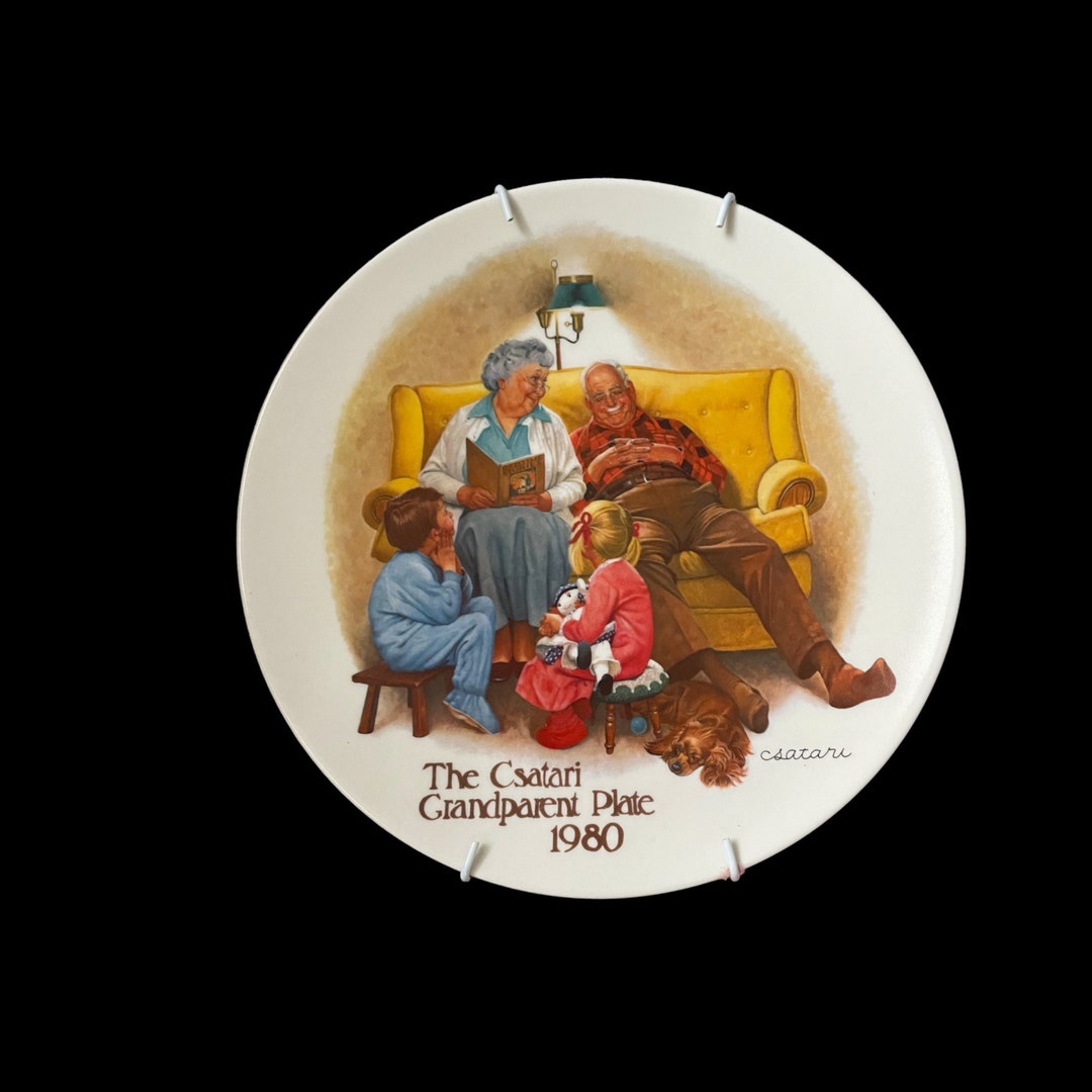 Vintage Csatari Grandparent Plate 1980 - Etsy