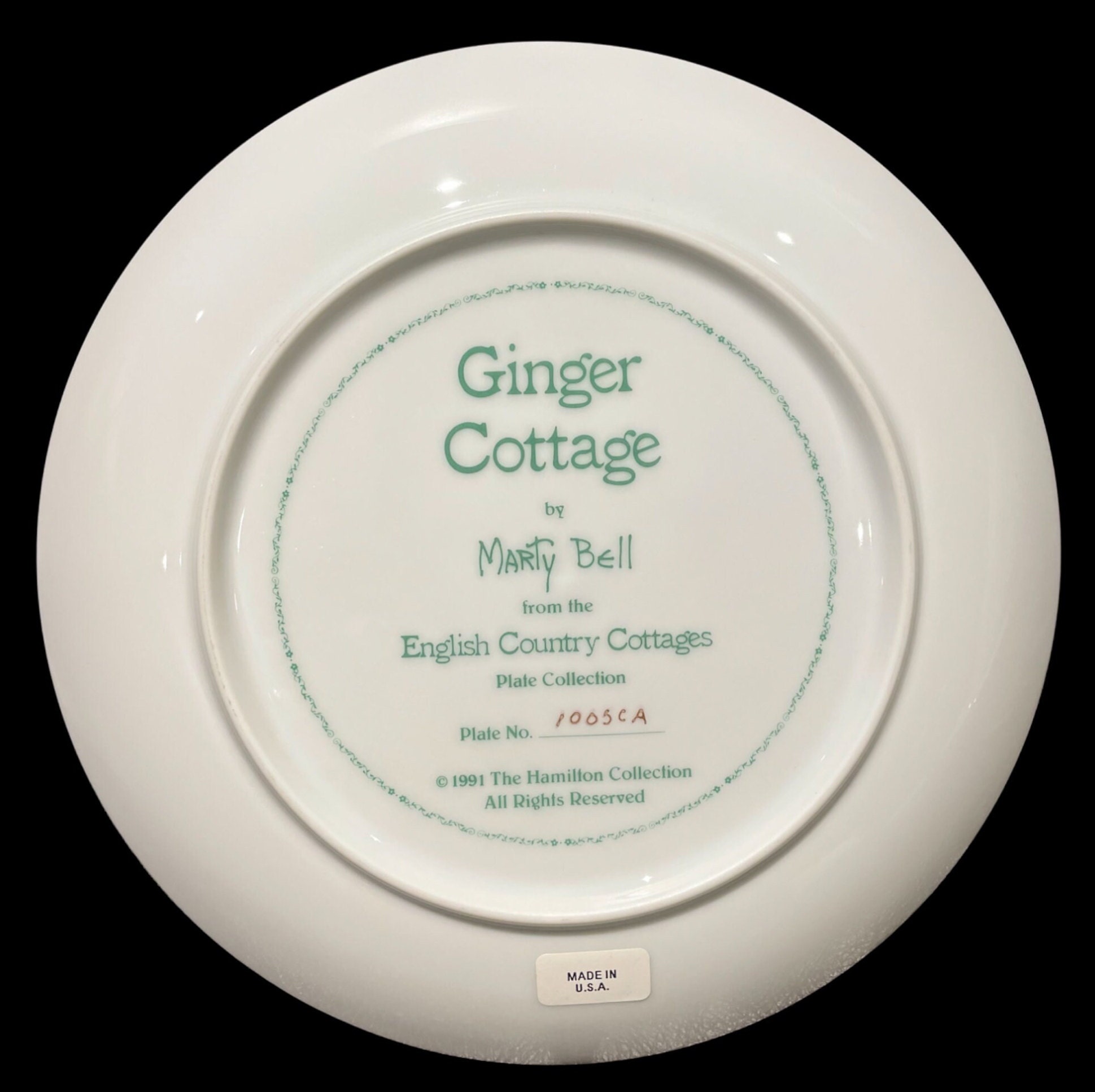 Vintage Collector Plate ginger Cottage by Marty - Etsy UK