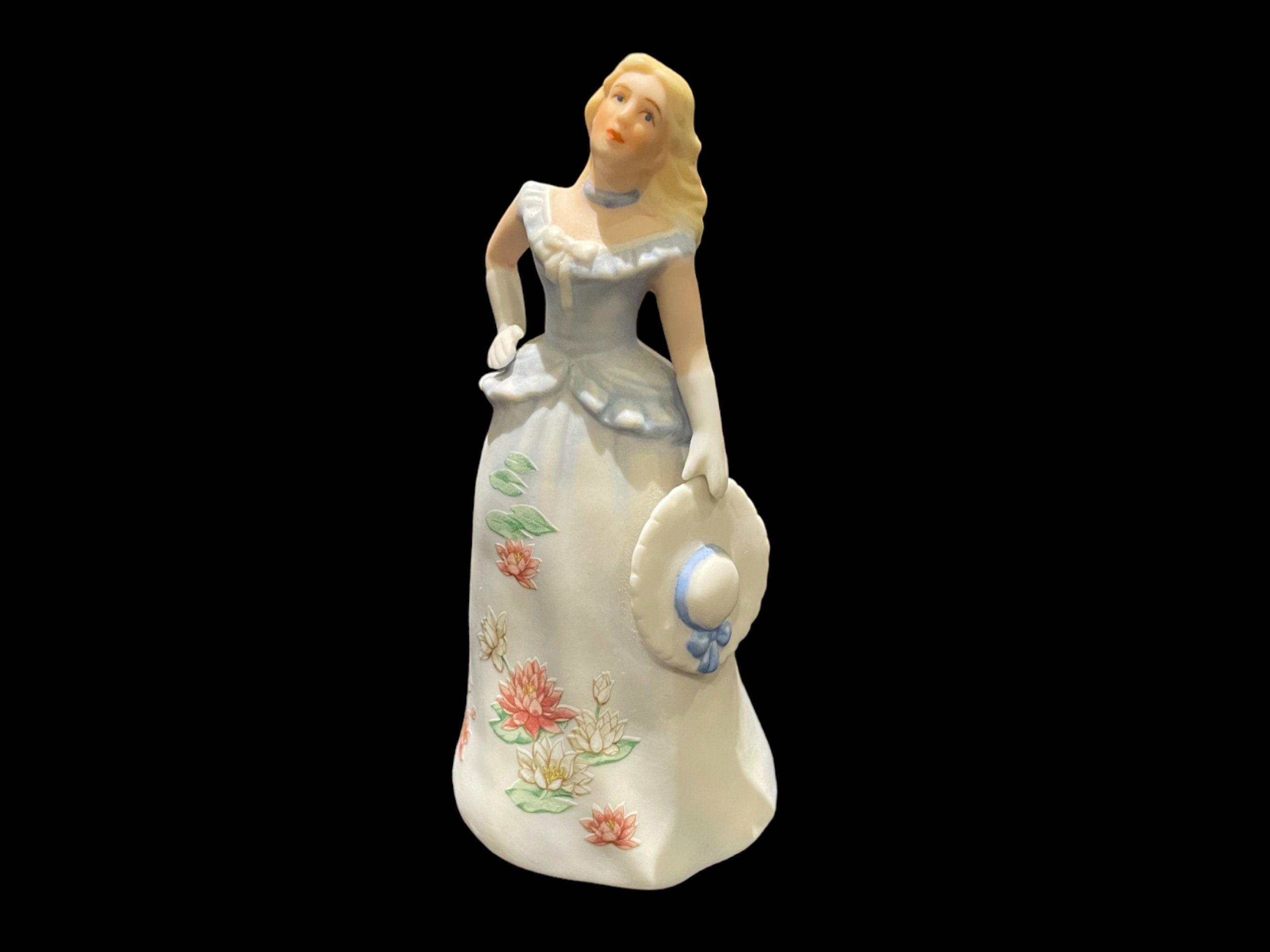 Vintage 1980s Enesco Lady Bell Porcelain Figurine: July Birthday ...
