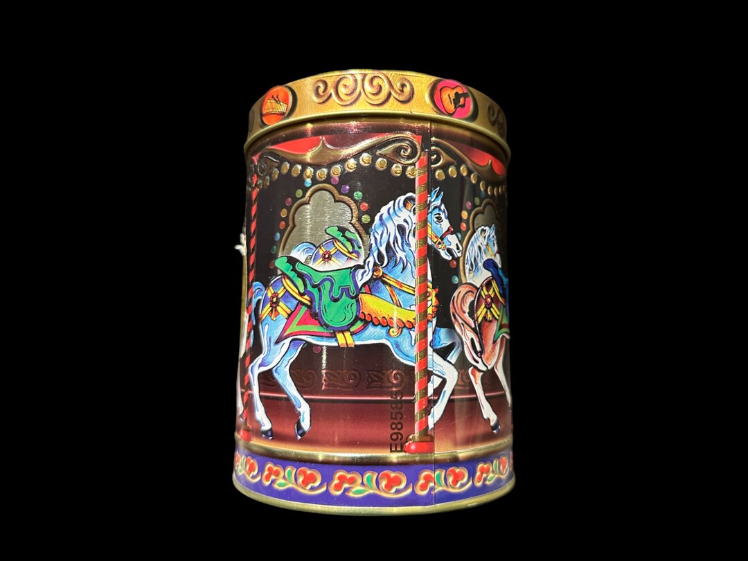 Collectible Musical Tin, Biscuit Metal Tin, Collector's Carousel Wind ...
