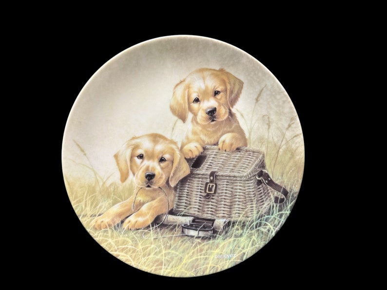 Vintage Knowles Collector Plate: "gone Fishin" Puppies, Limited Edition ...