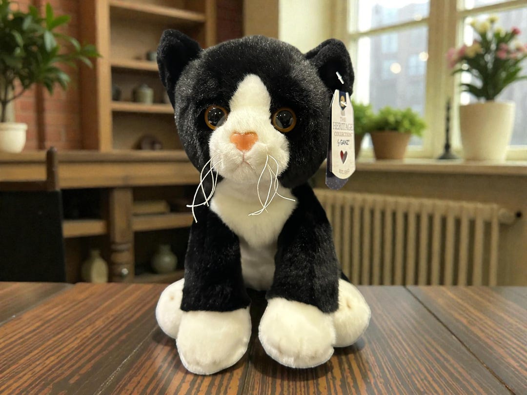 Ganz Heritage Collection Tuxedo Cat Plush, Heart Nose - Etsy UK