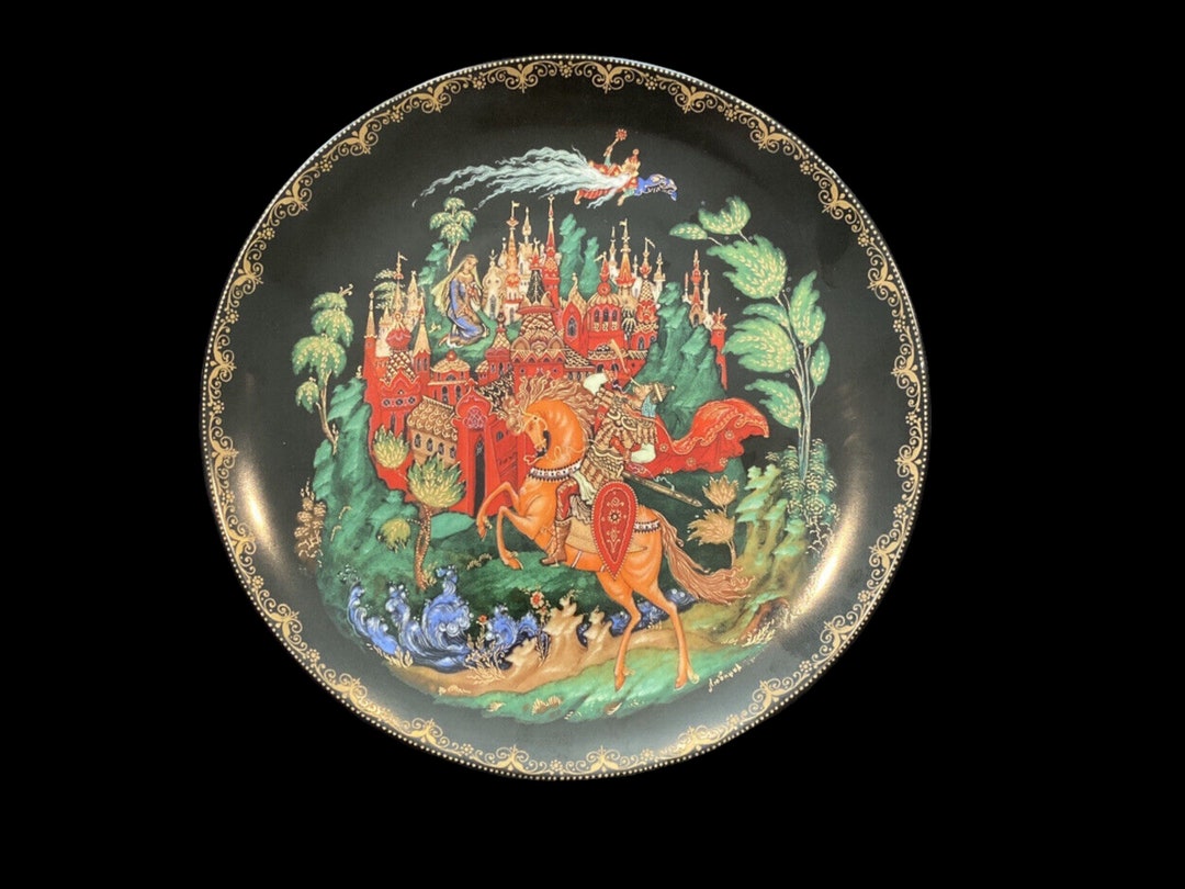 Vintage Bradford Exchange Palekh Russian Legends "ruslan and Ludmilla" Plate, 1988, Russian ...