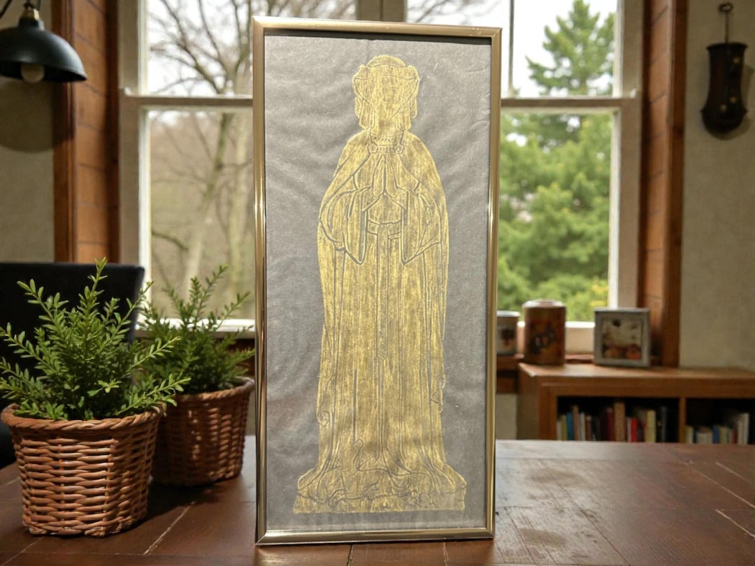 Vintage 1977 Brass Rubbing Artwork: Dame Jemima Wilson Framed Print - Etsy