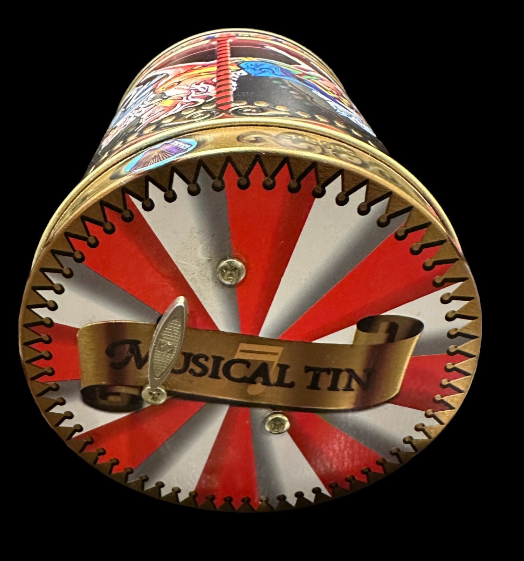 Collectible Musical Tin, Biscuit Metal Tin, Collector's Carousel Wind ...