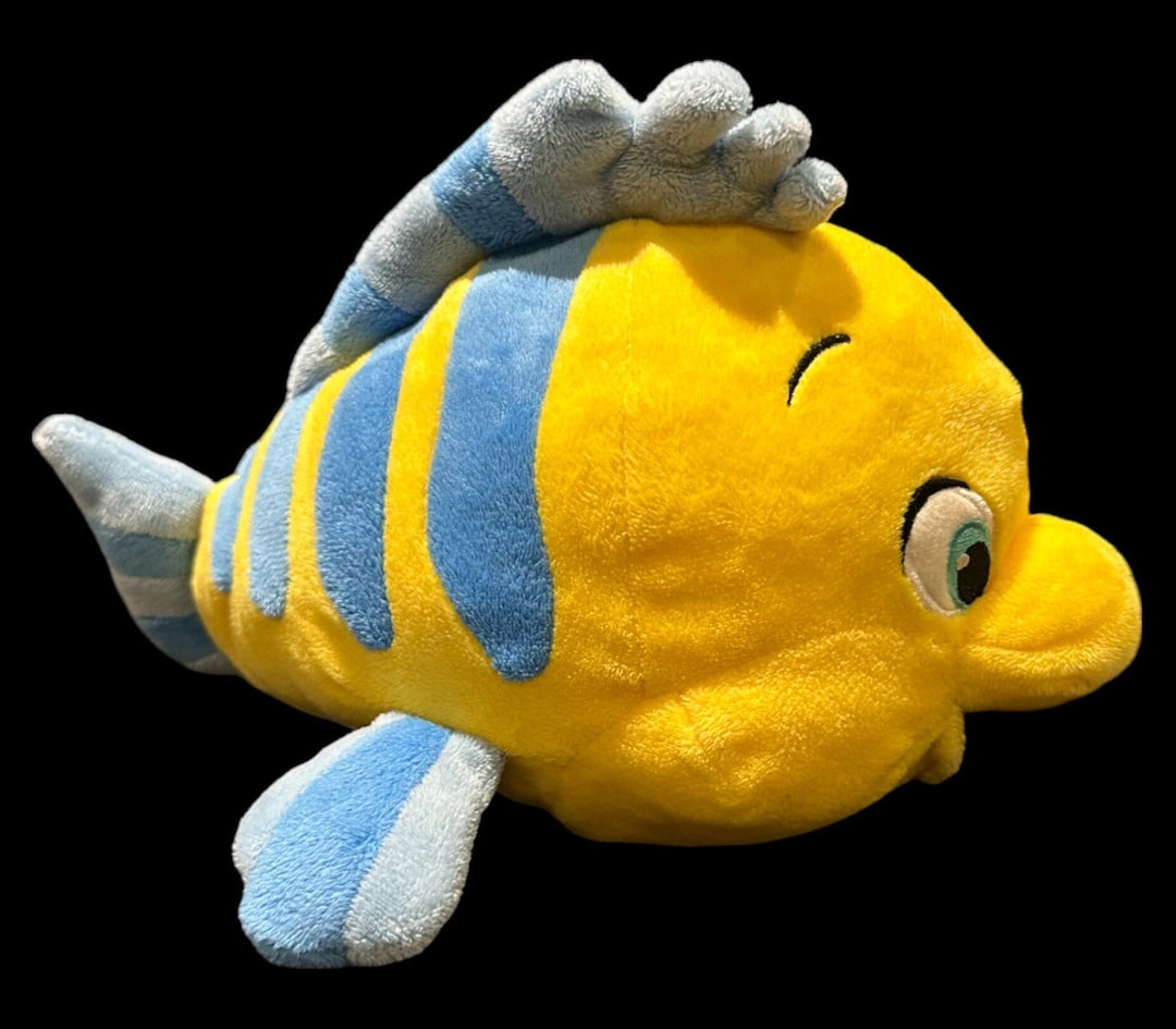 Vintage Disney the Little Mermaid Flounder the Fish Stuffed Animal ...