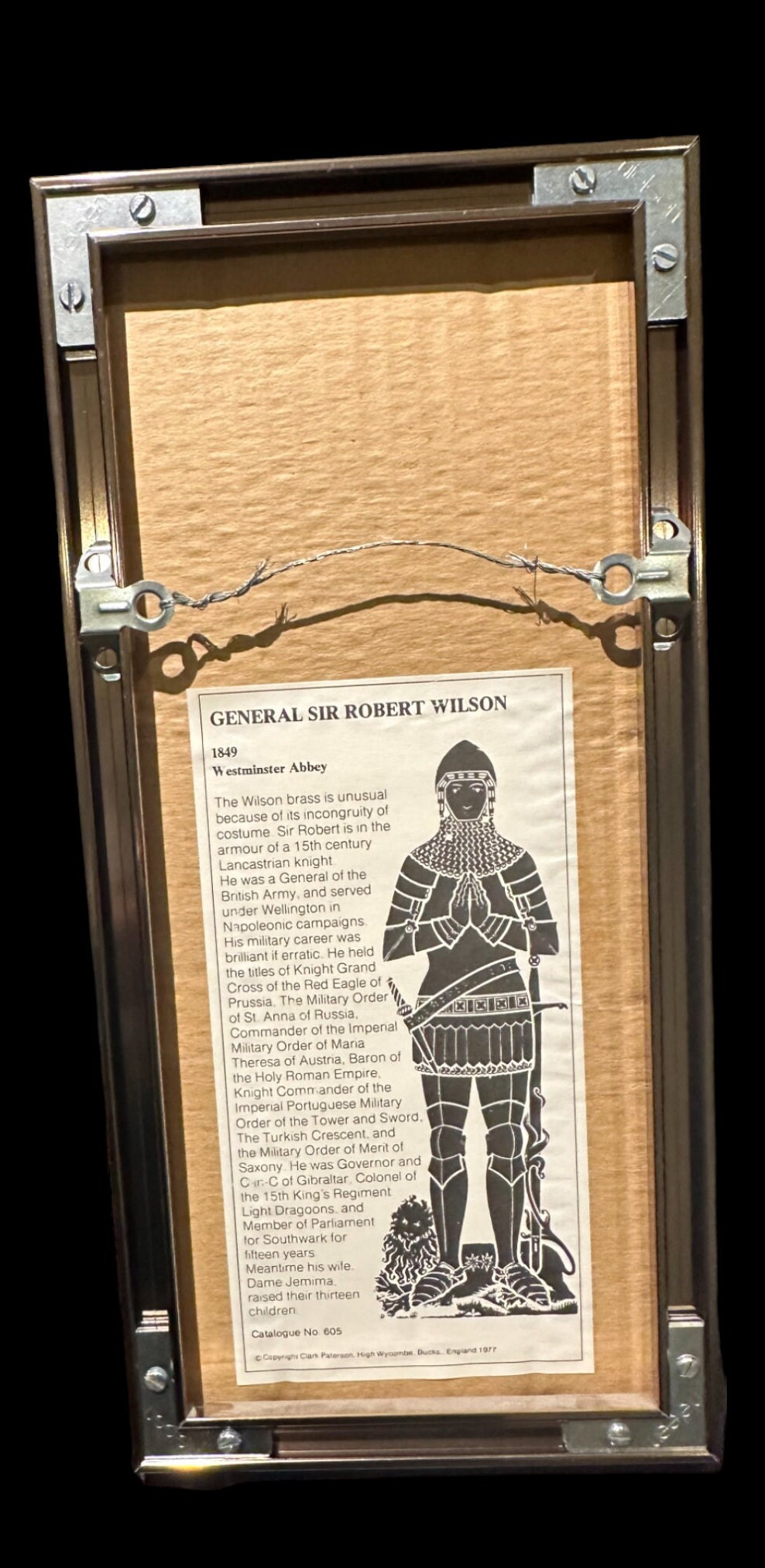 Rare Vintage 1977 Westminster Abbey Brass Rubbing General Sir Robert ...