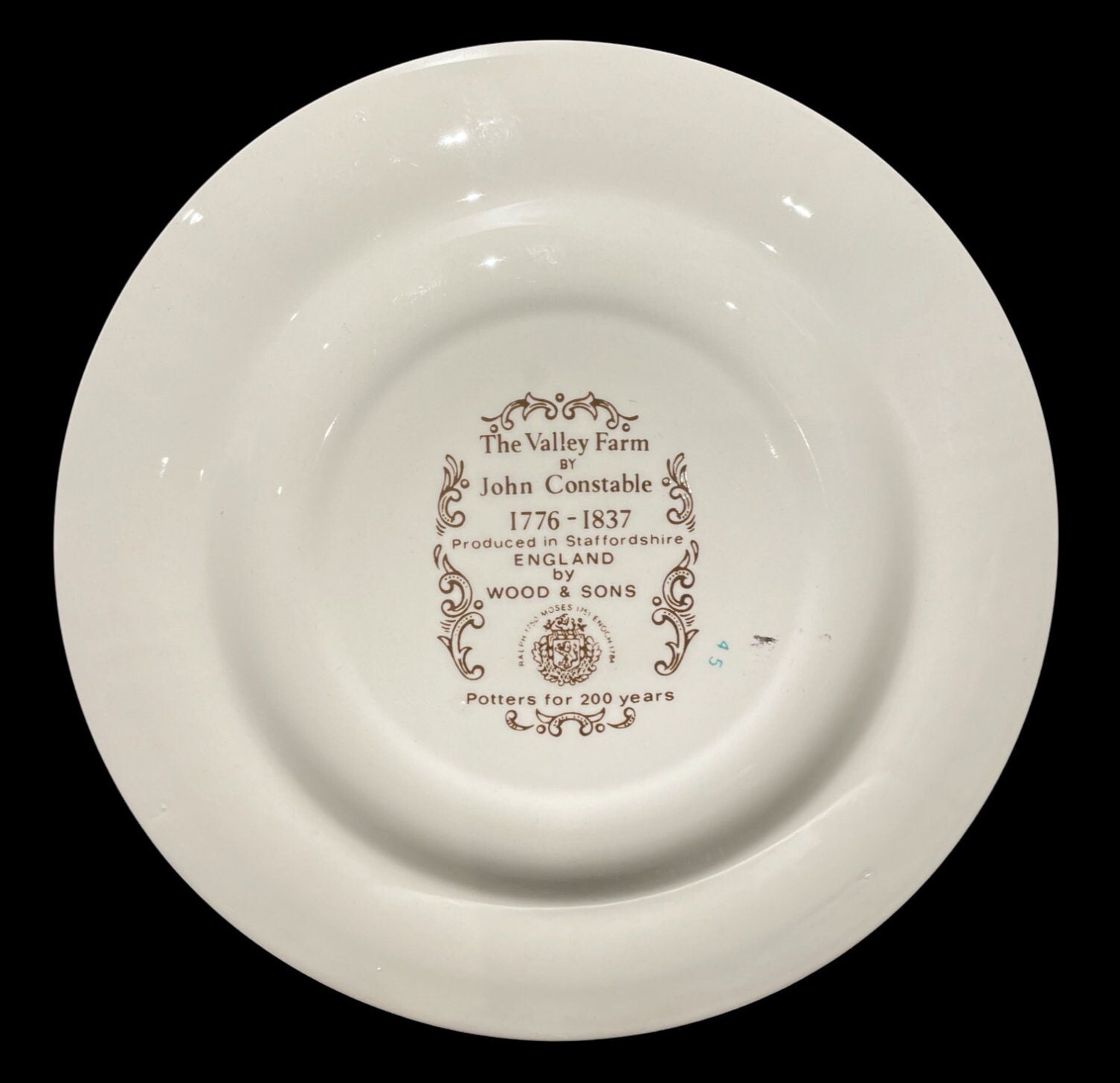 Vintage Wood & Son Plate "the Valley Farm" by John Constable, Made in ...