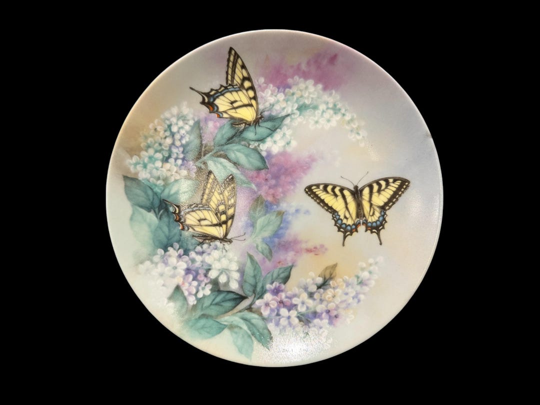Vintage Lena Liu Collector Plate: Western Tiger Swallowtails, WS George ...