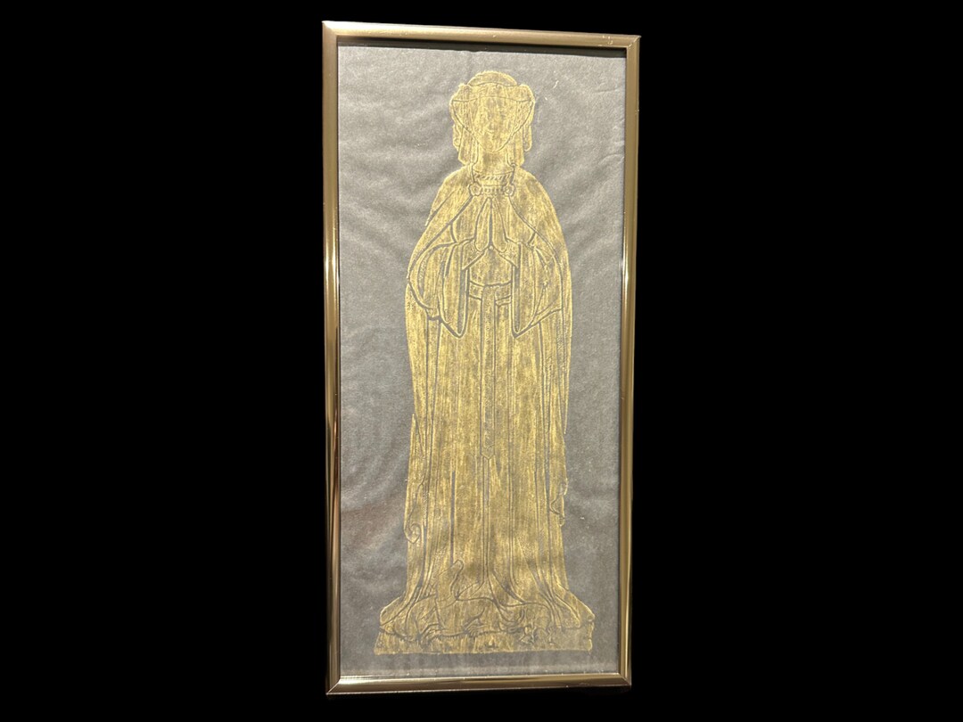 Vintage 1977 Brass Rubbing Artwork: Dame Jemima Wilson Framed Print - Etsy