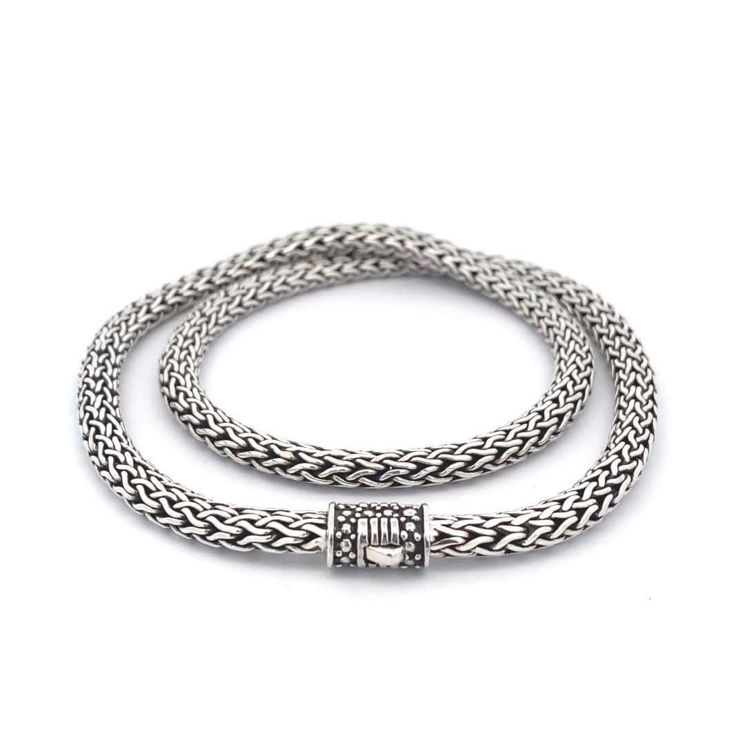 Garni 925 Handcrafted Sterling Silver Women's Wheat Chain Dvin Necklace ...